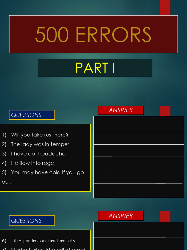 100 Errors (A) | PDF