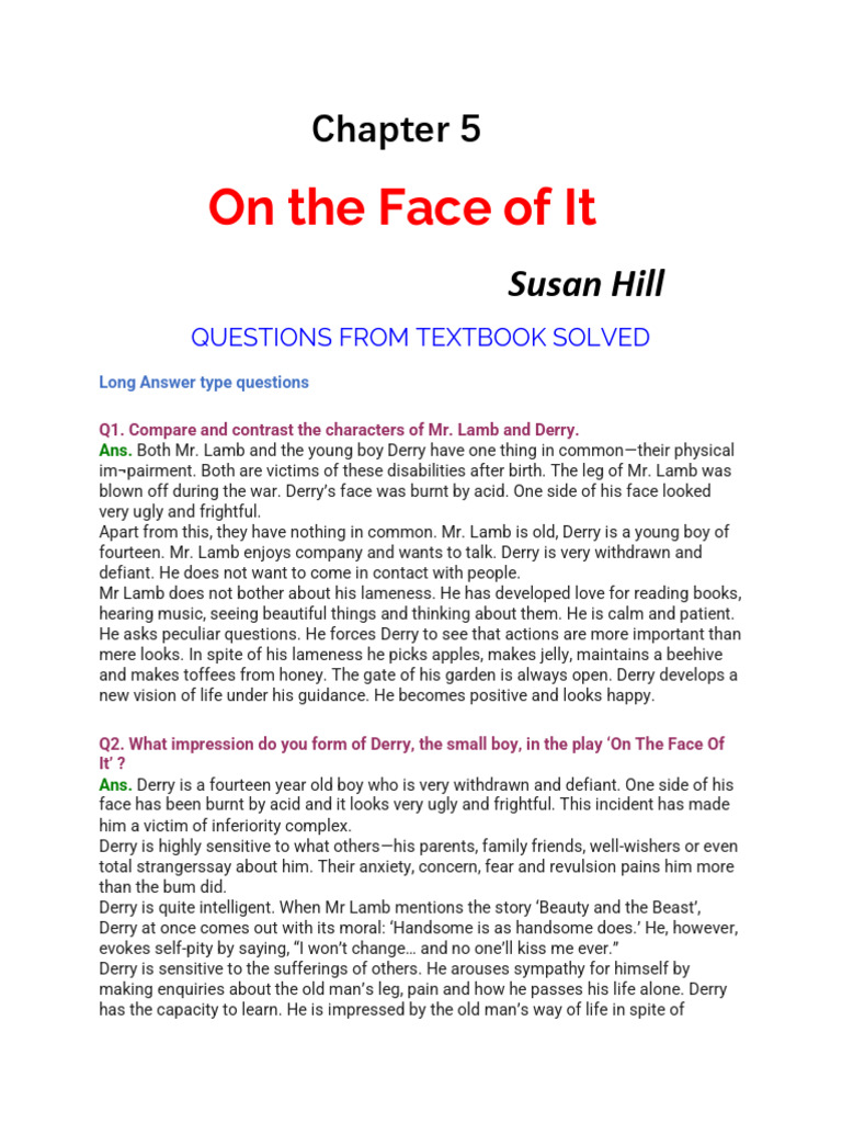 Vistas Class 12th Chapter 6 On The Face of It | PDF