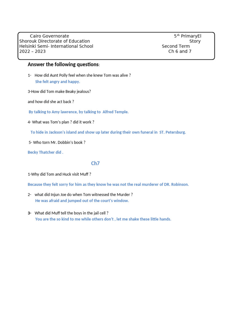 CH 6 and 7 Answers | PDF