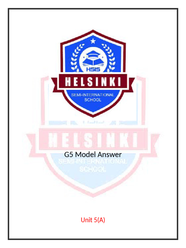 G5 Booklet Model Answers | PDF