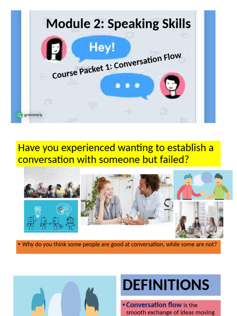 Module 2.1 Speaking Skills | PDF | Conversation | Self-Improvement