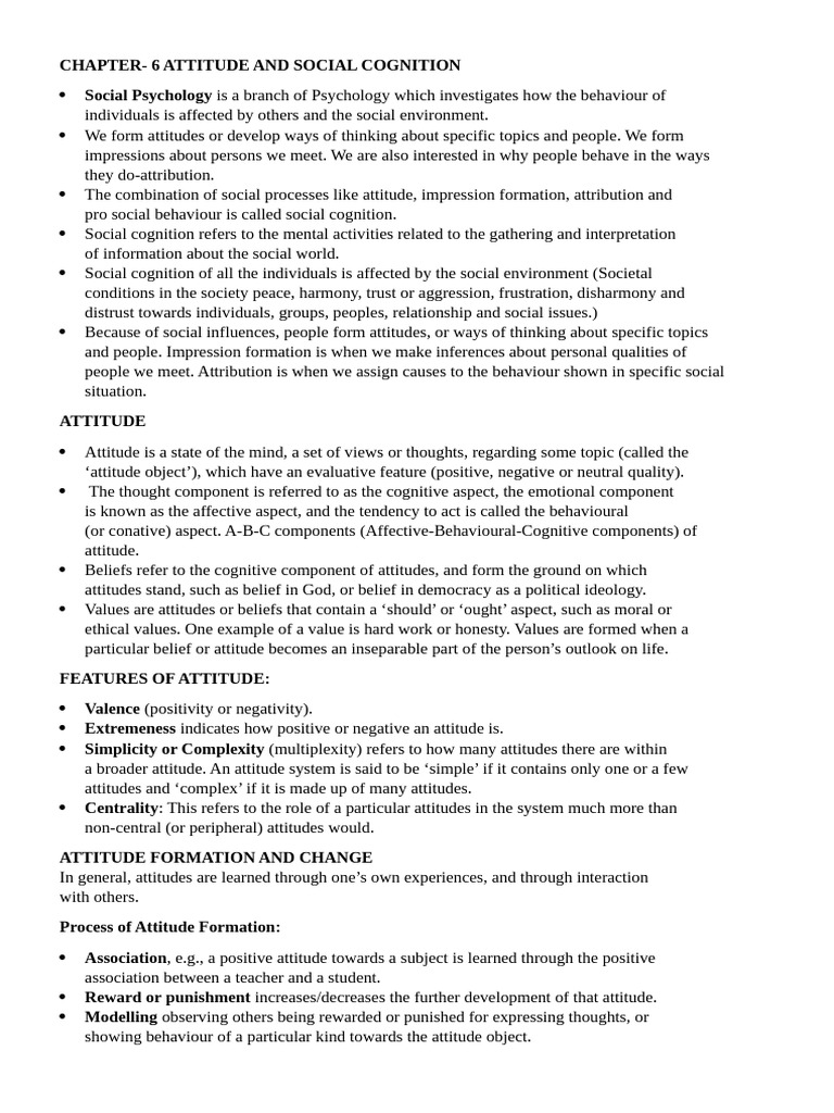 Chapter - 6 Psychology Notes | PDF