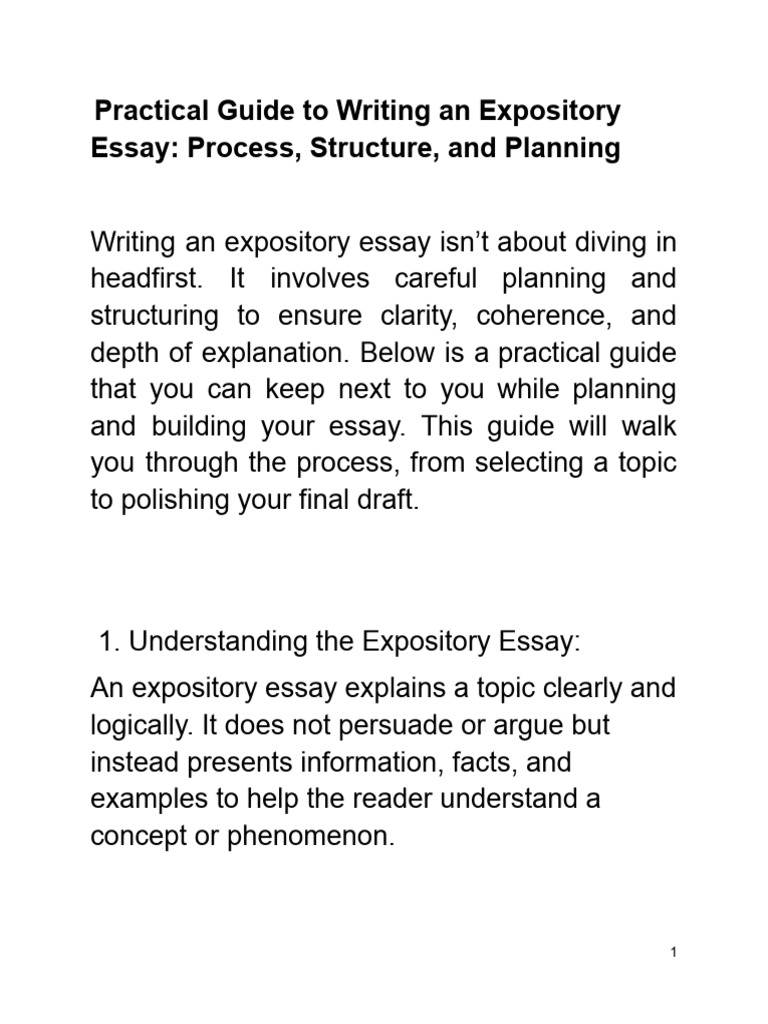Practical Guide To Writing An Expository Essay | PDF