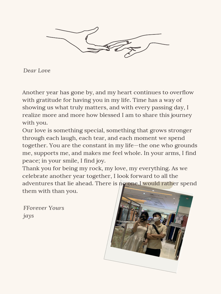 Cream Simple Photo Frame Love Letter | PDF