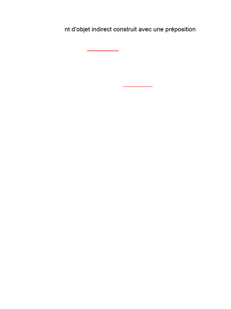 Le Complement D Objet Indirect | PDF
