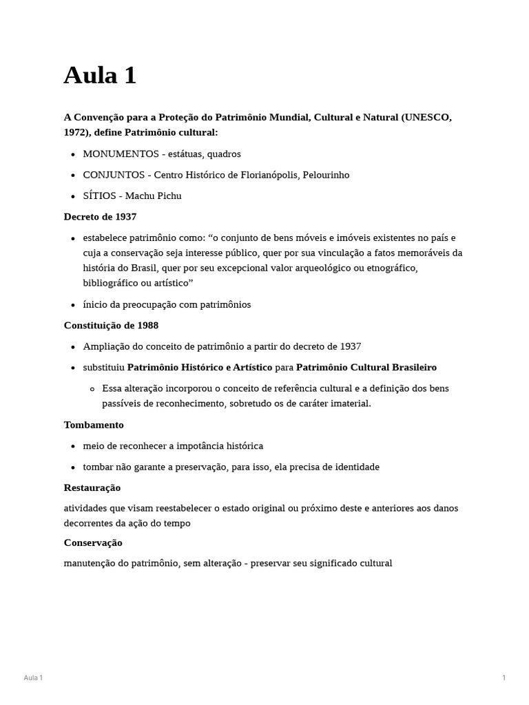 Resumo Aula 1 | PDF
