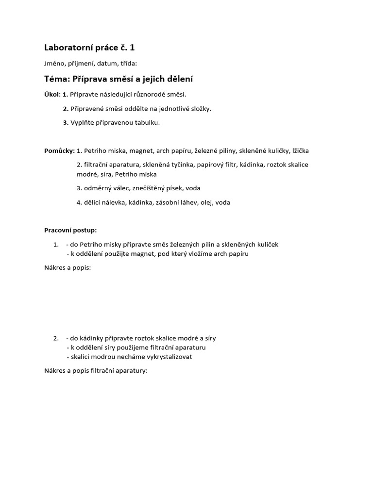 Laboratorní Práce Č. 1 | PDF