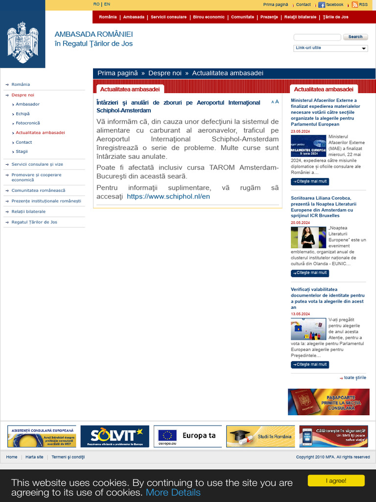 Întârzieri Şi Anulãri de Zboruri Pe Aeroportul Internaţional Schiphol-Amsterdam AMBASADA ...