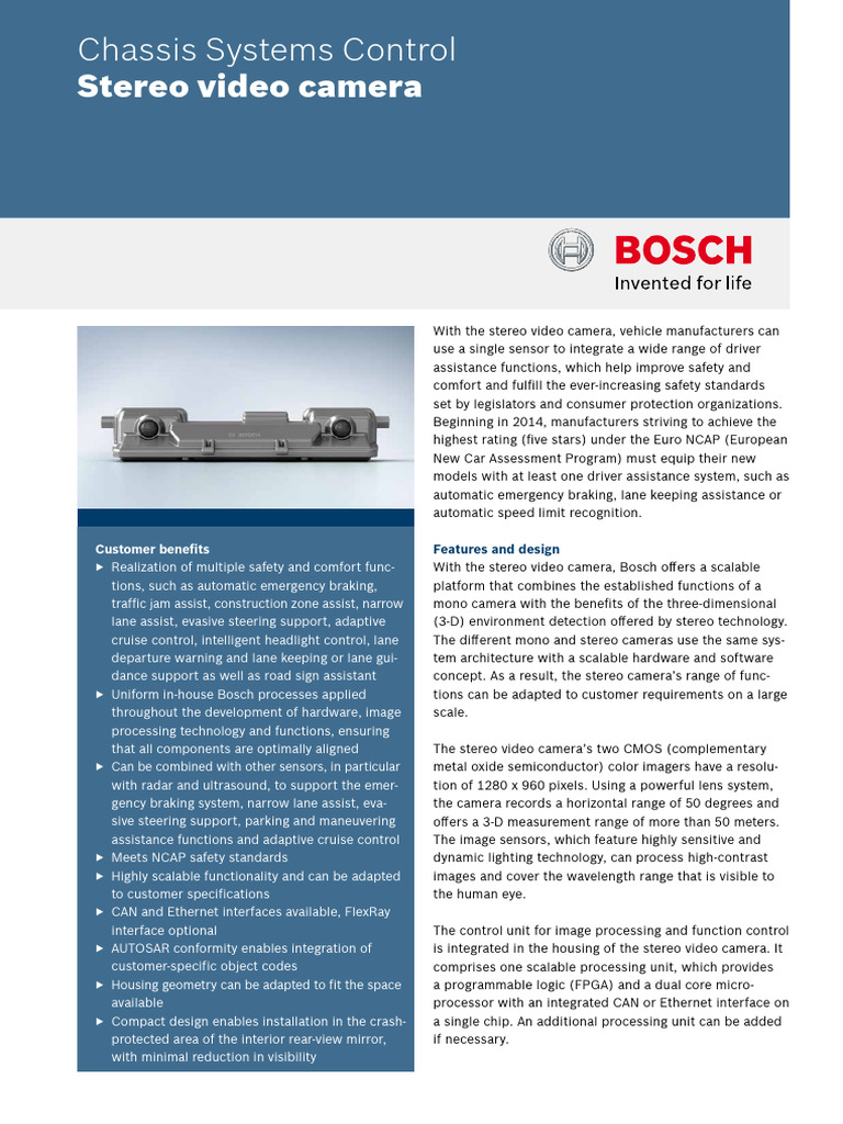 product-data-sheet-stereo-video-camera | PDF