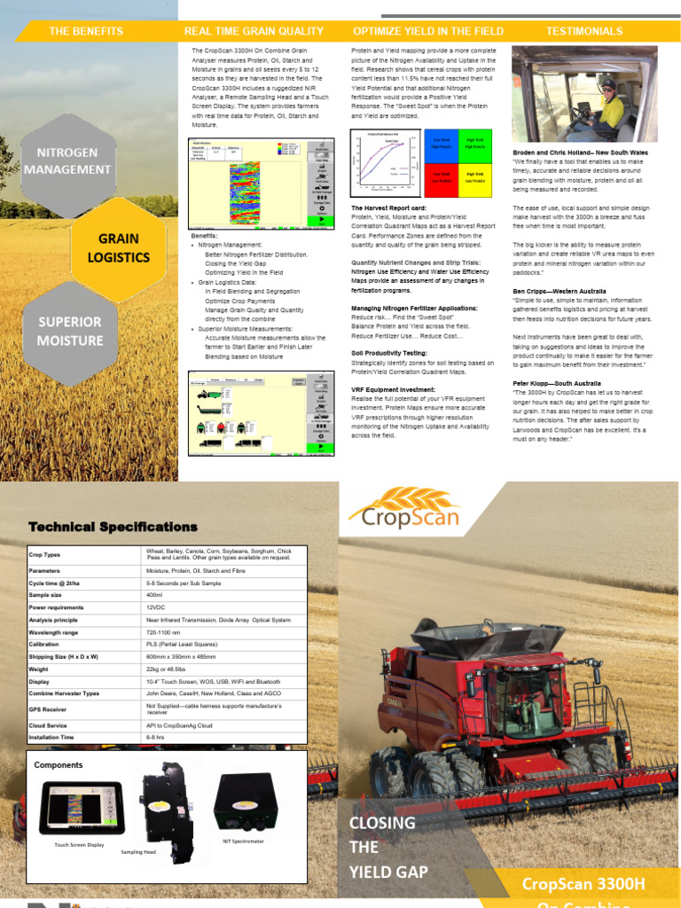 2020 CropScan 3300H On Combine Analyser Brochure Email A3 Print Version ...