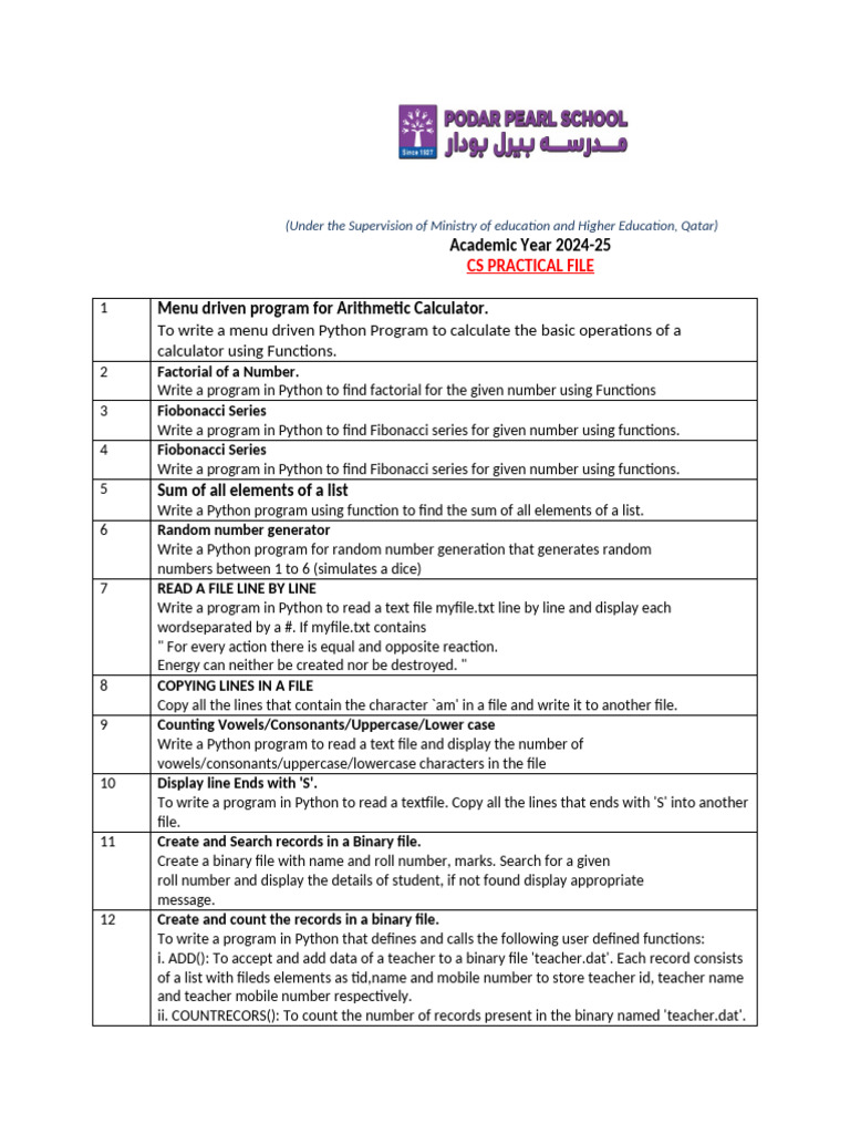 12 CS PRACTICAL FILE | PDF 12 CS PRACTICAL FILE | PDF