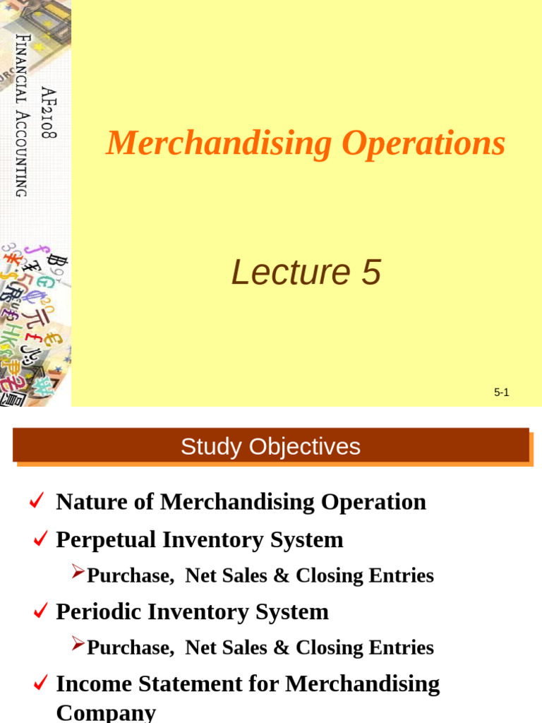 Lecture05 Merchandising Operation | PDF