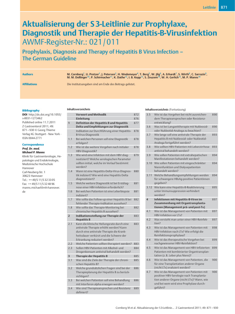Leitlinie Hepatitis B | PDF