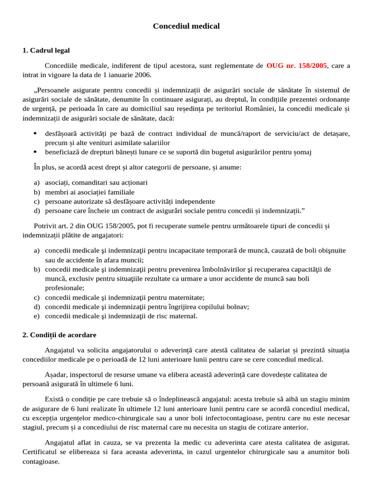 Acordare concedii medicale | PDF
