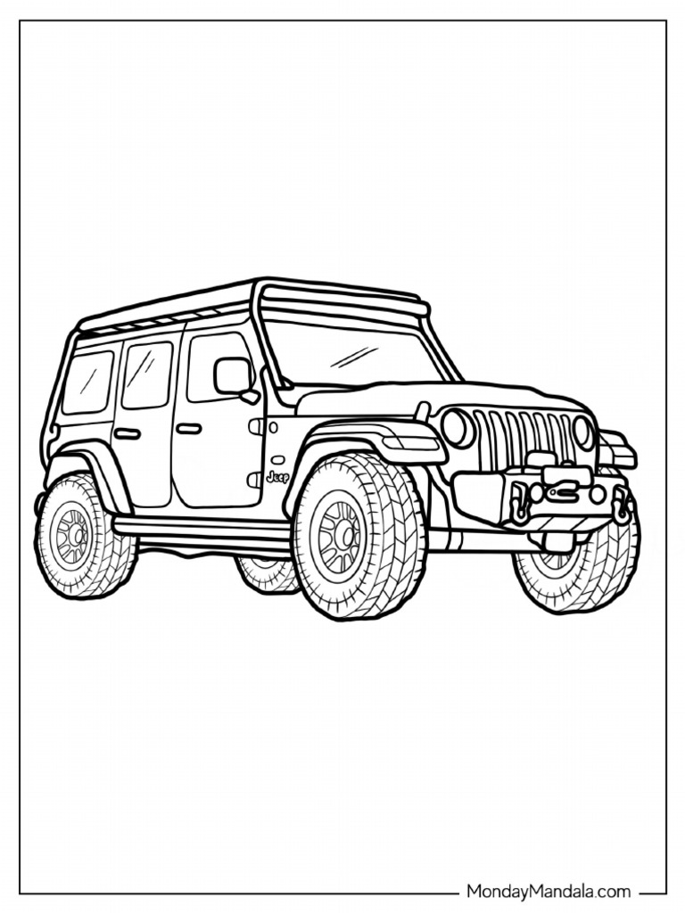 Easy Outline of Jeep To Color | PDF