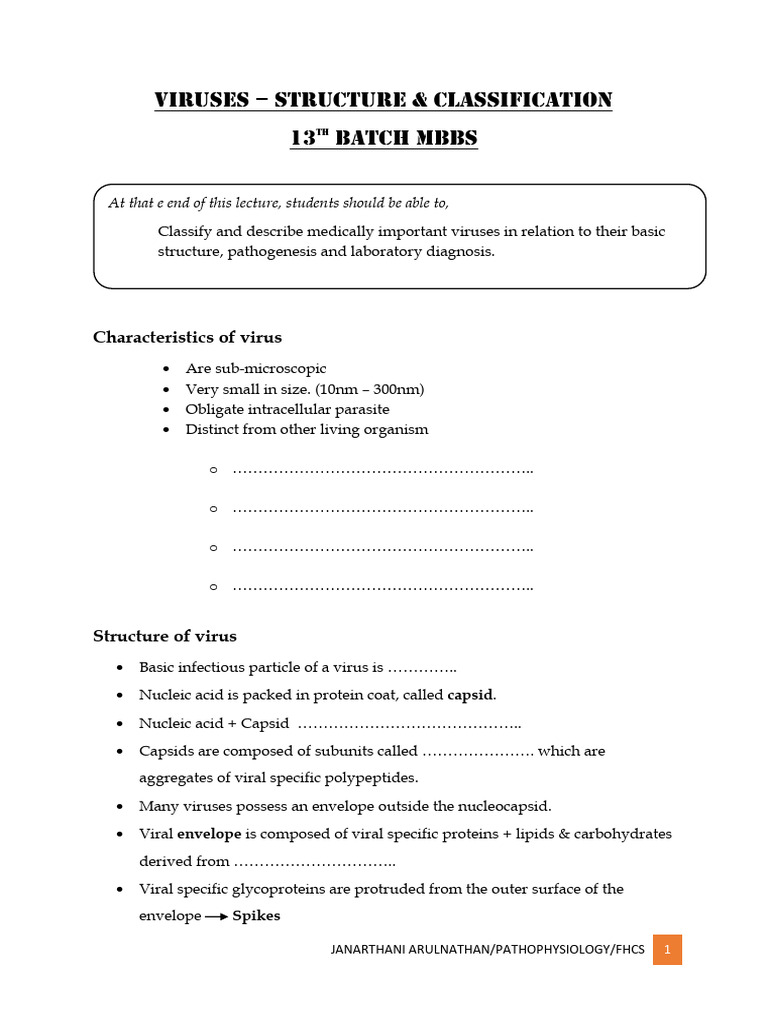 VIRUSES 13th Batch | PDF