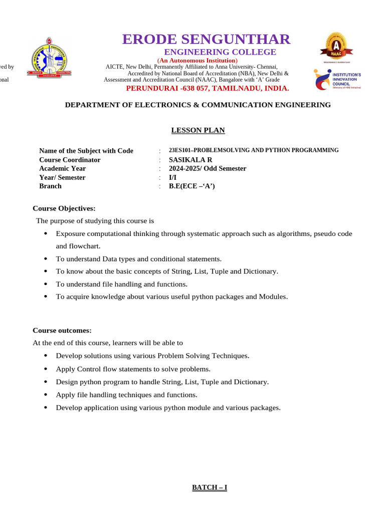 Lesson Plan - Lab - Ece A | PDF