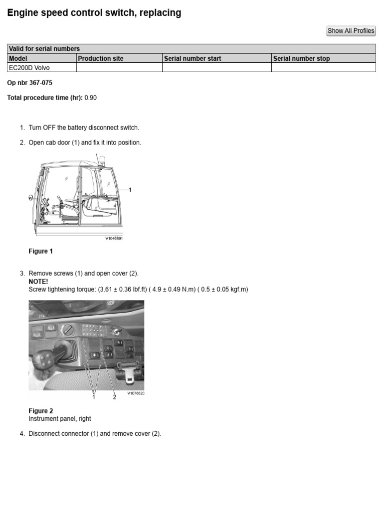 Replace Engine Speed Control Switch | PDF