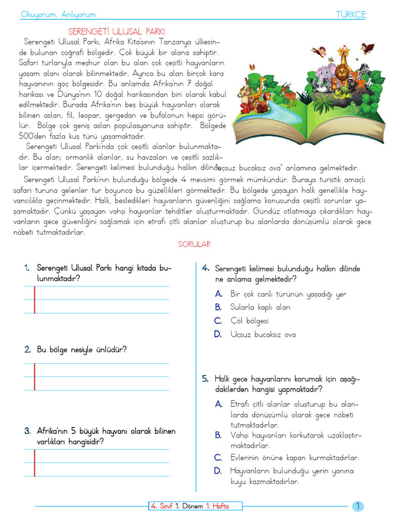 Sinif 1. Hafta Haftalik Odev 1 | PDF