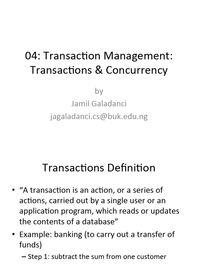 Transaction Management | PDF