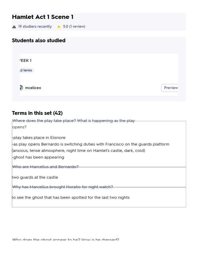 Hamlet Act 1 Scene 1 | PDF