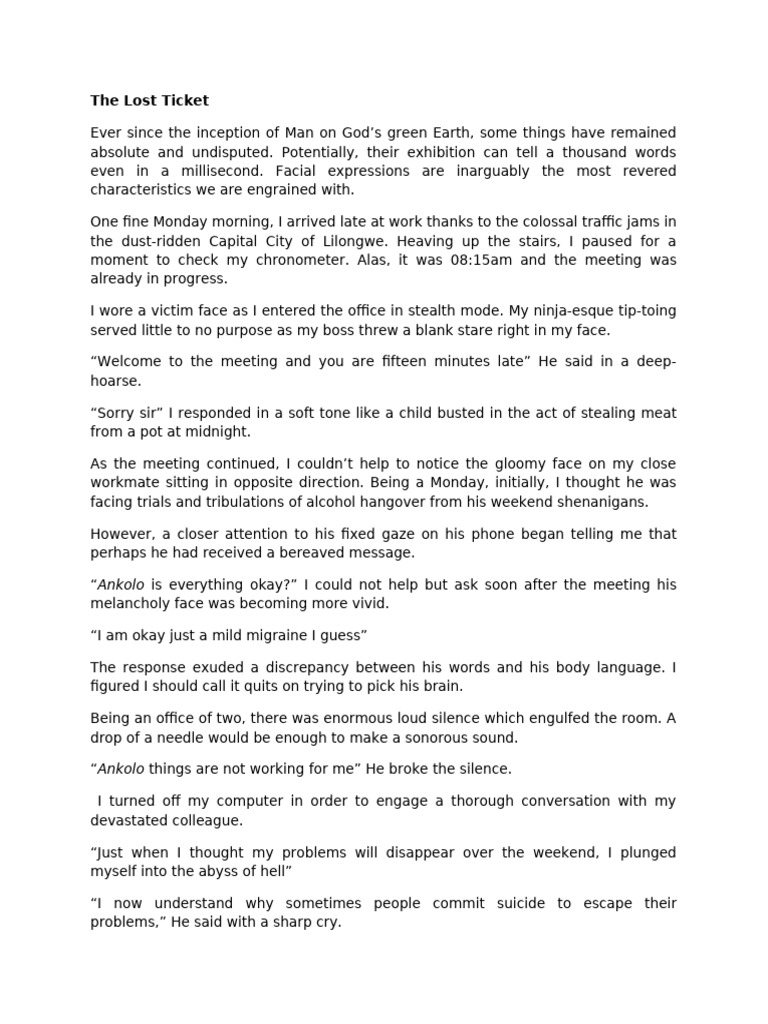 The Lost Ticket | PDF