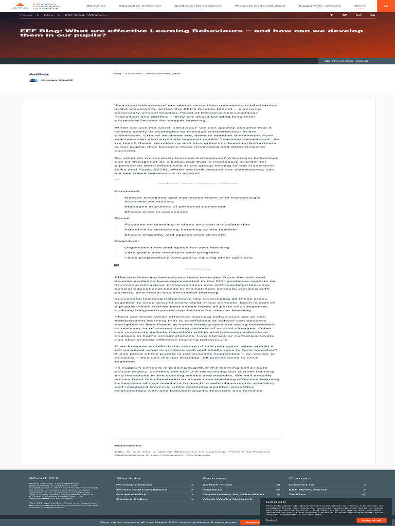 Eef Blog What Are Effective Learning Behaviours and How Can We Develop ...