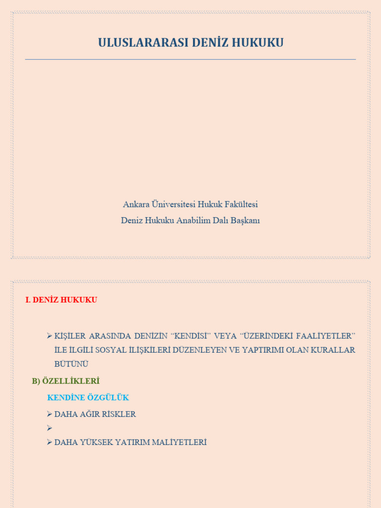 Uluslararasi Deni̇z Hukuku | PDF