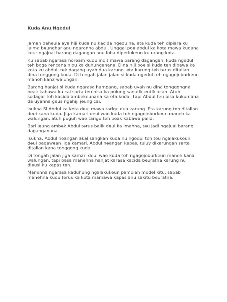 Kuda Anu Ngedul | PDF