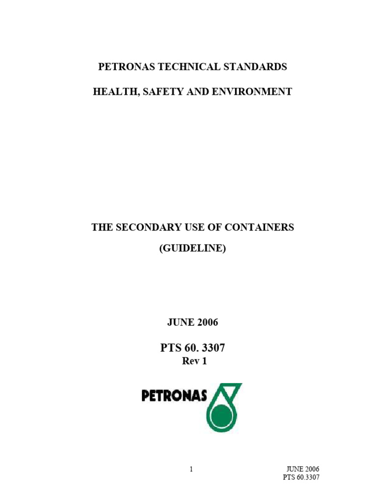 Petronas Technical Standards Health, Safety and Environment: 1 JUNE ...