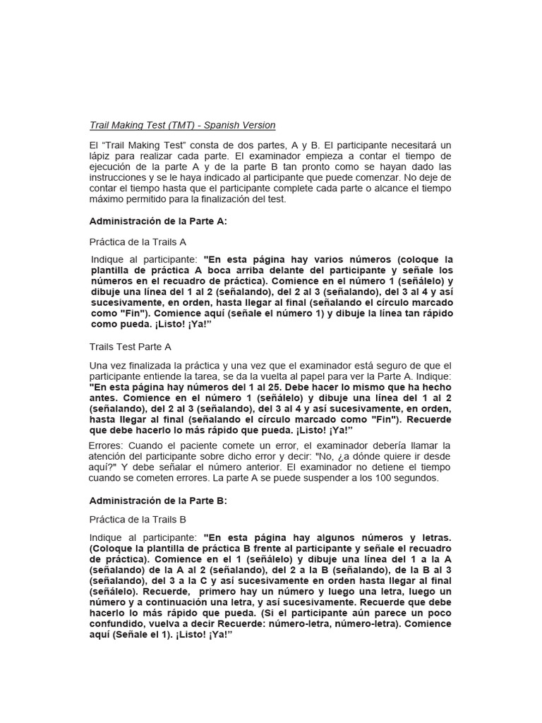 Trail Making Test | PDF