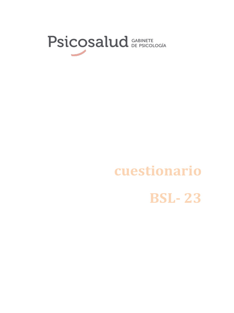 Cuestionario BSL-23 (TLP) | PDF