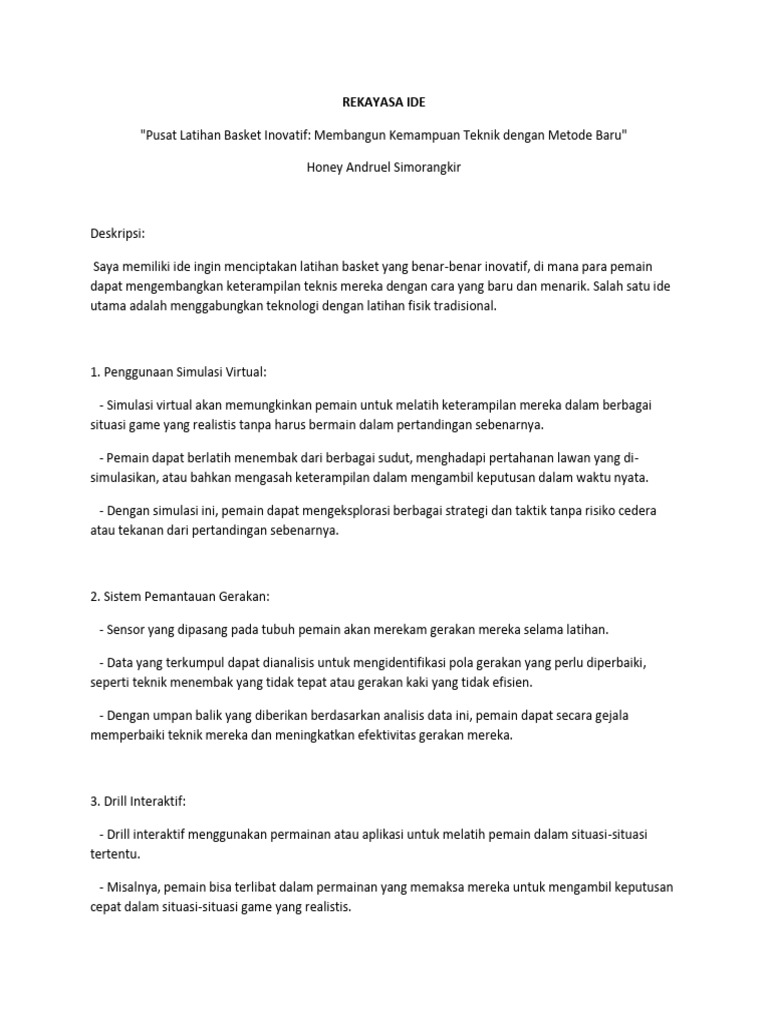 REKAYASA IDE Basket Honey-2 | PDF