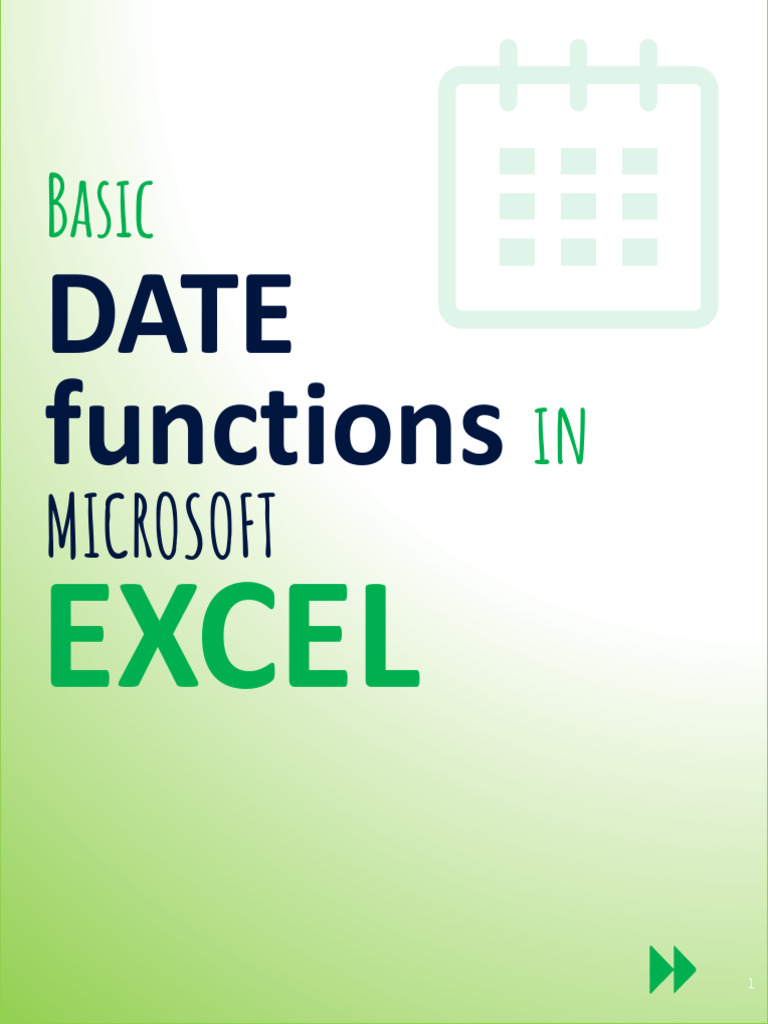 Excel Date Functions Pdf