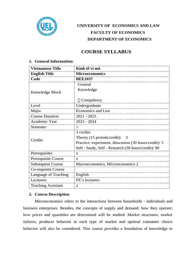 Micro Syllabus | PDF