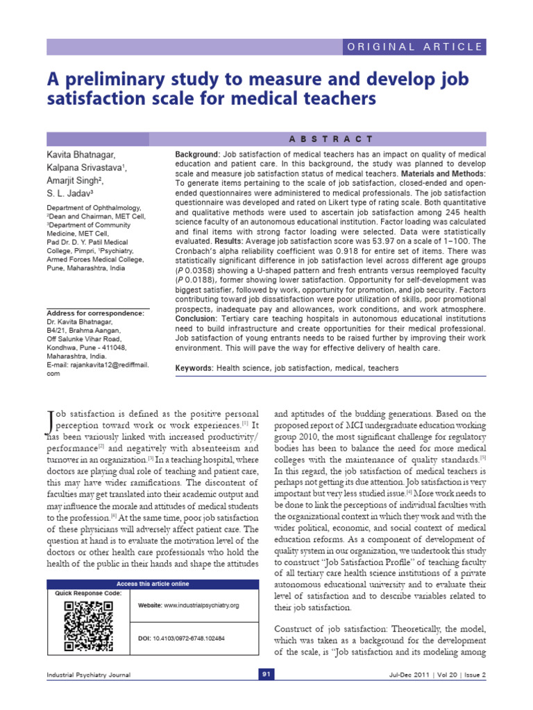 A Preliminary Study To Measure and Develop Job.5 | PDF