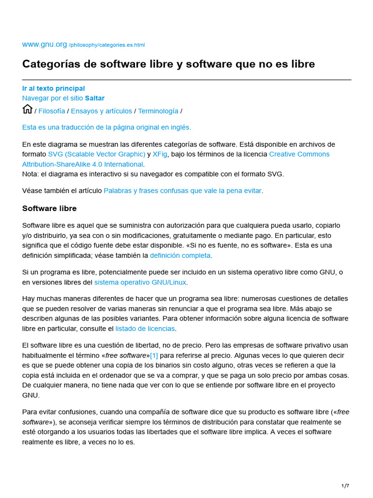 Categorías de Software Libre y Software Que No Es Libre | PDF