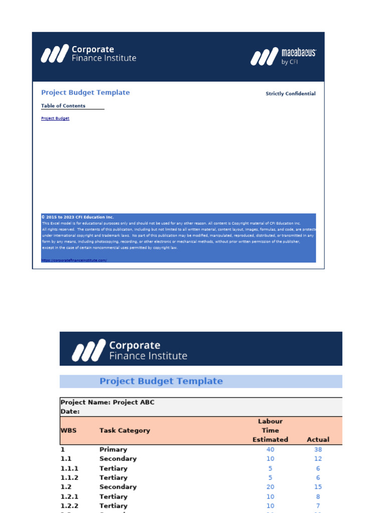 CFI Project Budget Template | PDF | Copyright | Intellectual Property Law