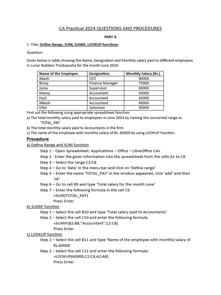 CA Practical Qns and Procedures - 122031 | PDF | Debits And Credits | Finance & Money Management
