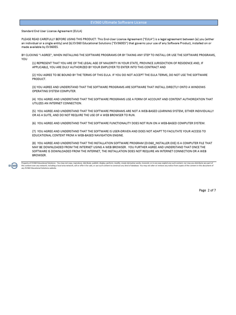 EV360 ULTIMATE Software License | PDF
