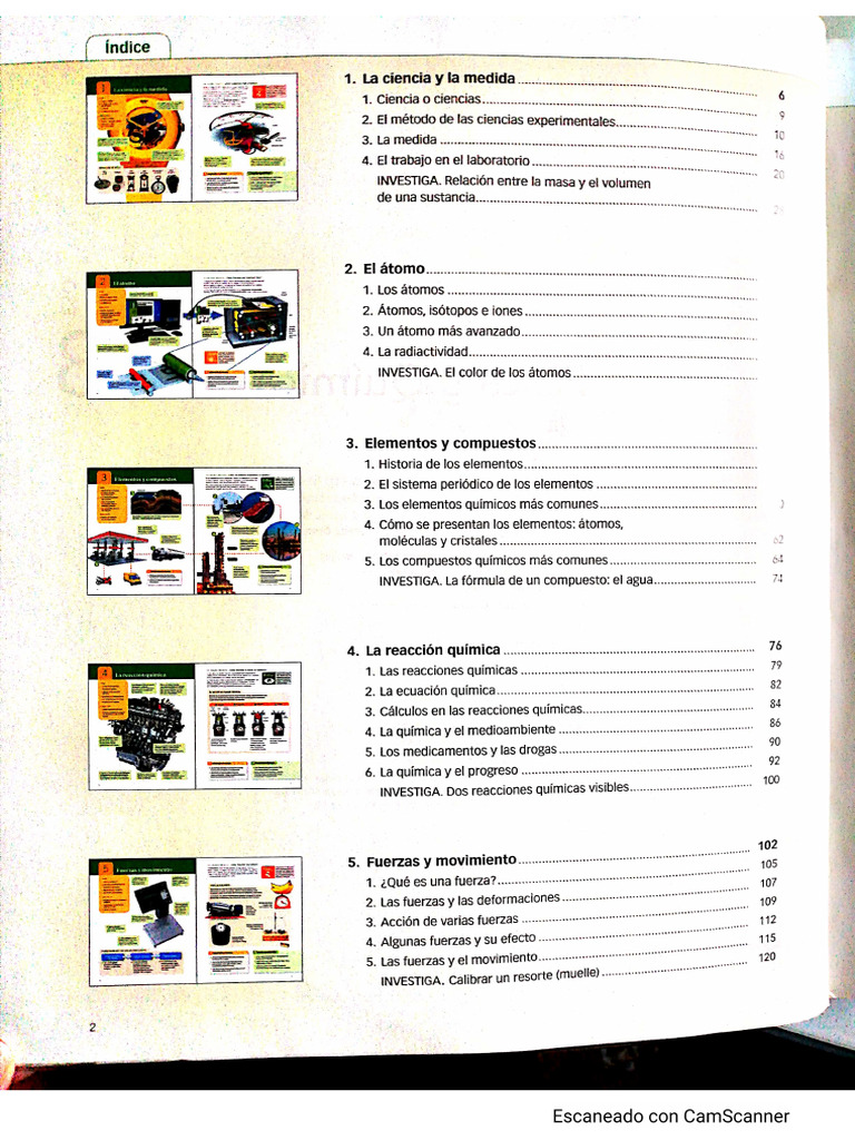 Índice Fyq 3 Eso Santillana Saber Hacer Contigo | PDF
