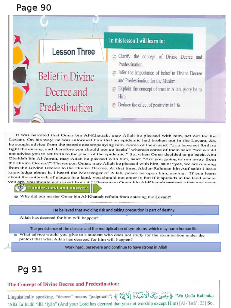 Grade 8 Edited Belief in Divine Decree and Predestination | PDF