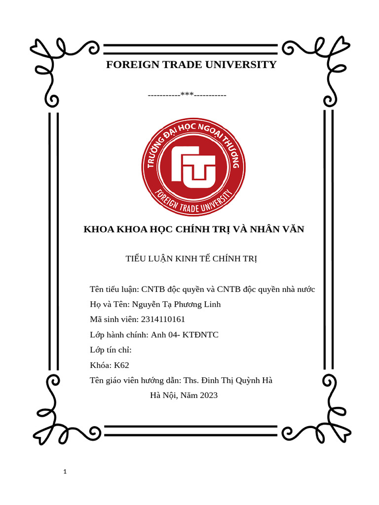 Foreign Trade University 2 | PDF