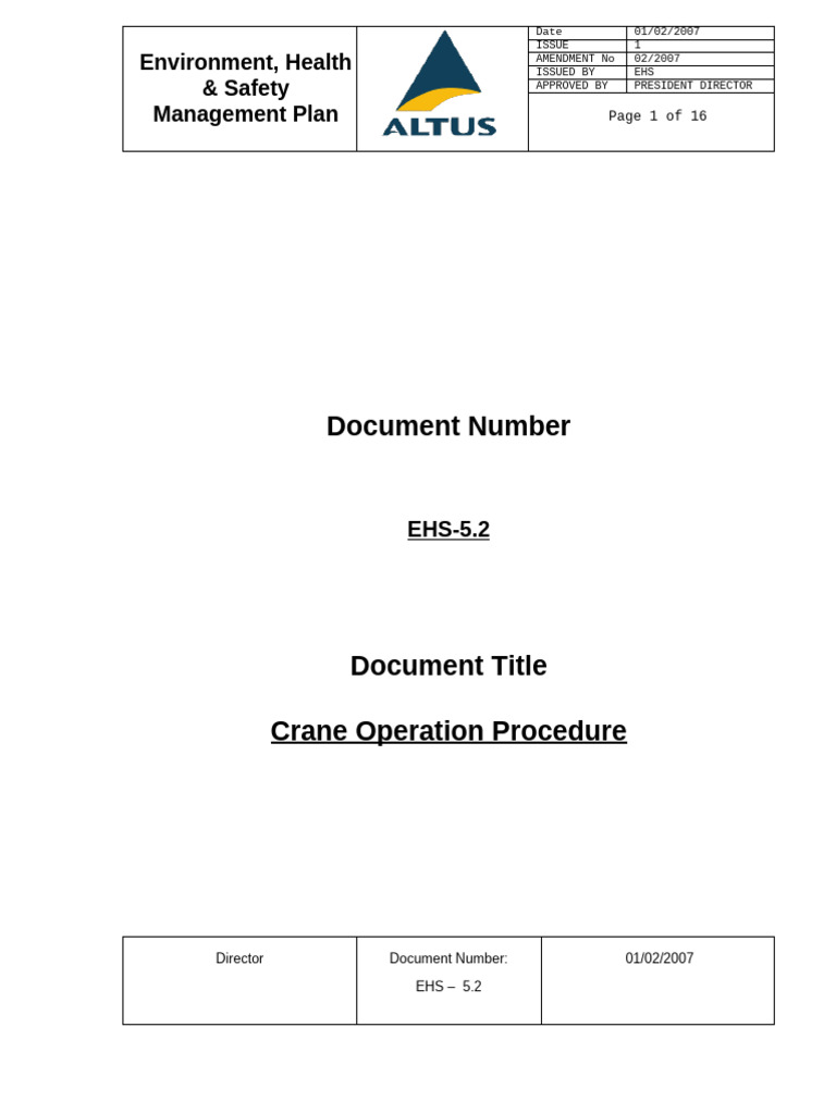 5.2 Crane Operation & Hoisting Procedures | PDF