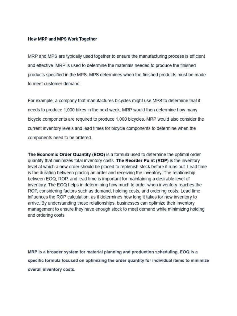 MRP and MRPS Working together | PDF