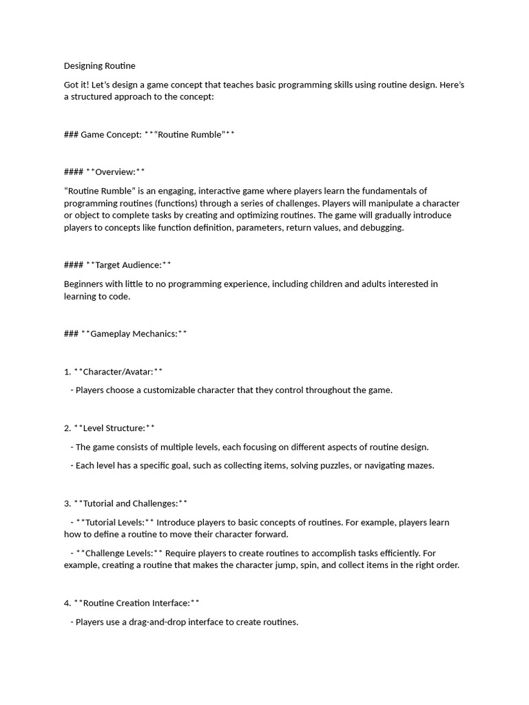 Designing Routine | PDF