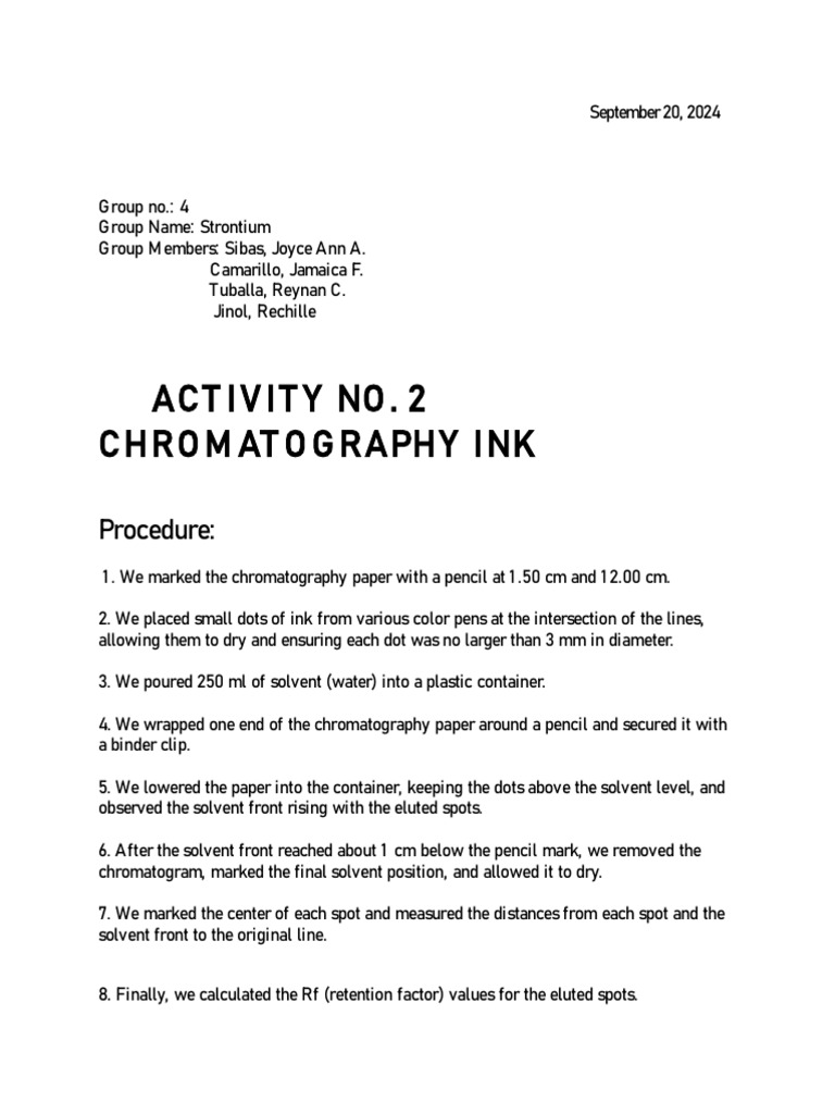 Ink Chromatography | PDF