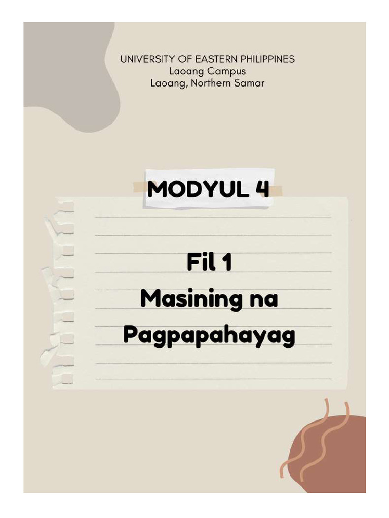 Fil 1 - MODYUL 4-5 | PDF