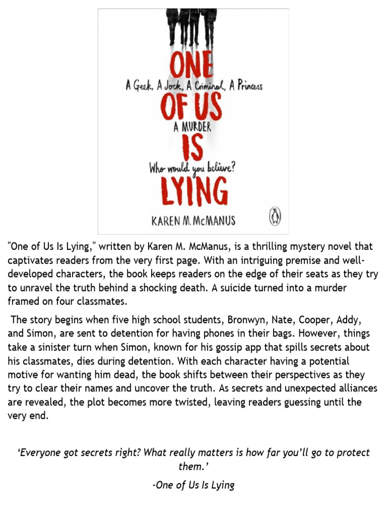 One of Us Is Lying | PDF