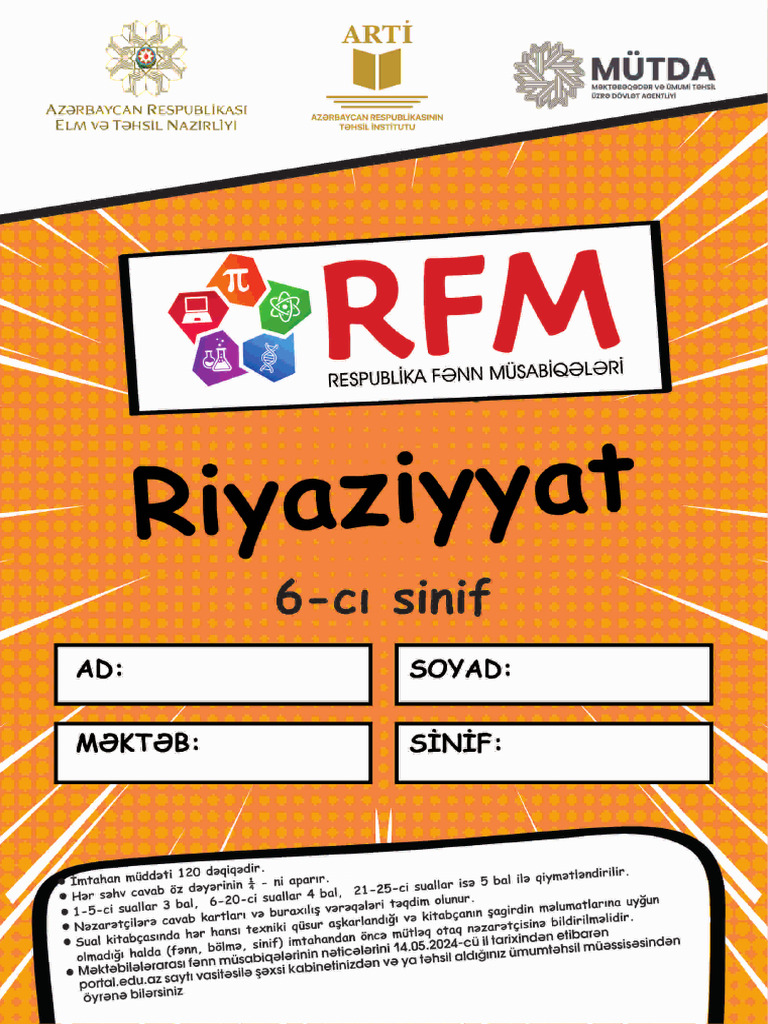 FÉ NN Mã Sabiqé Si Riyaziyyat 6 Az | PDF